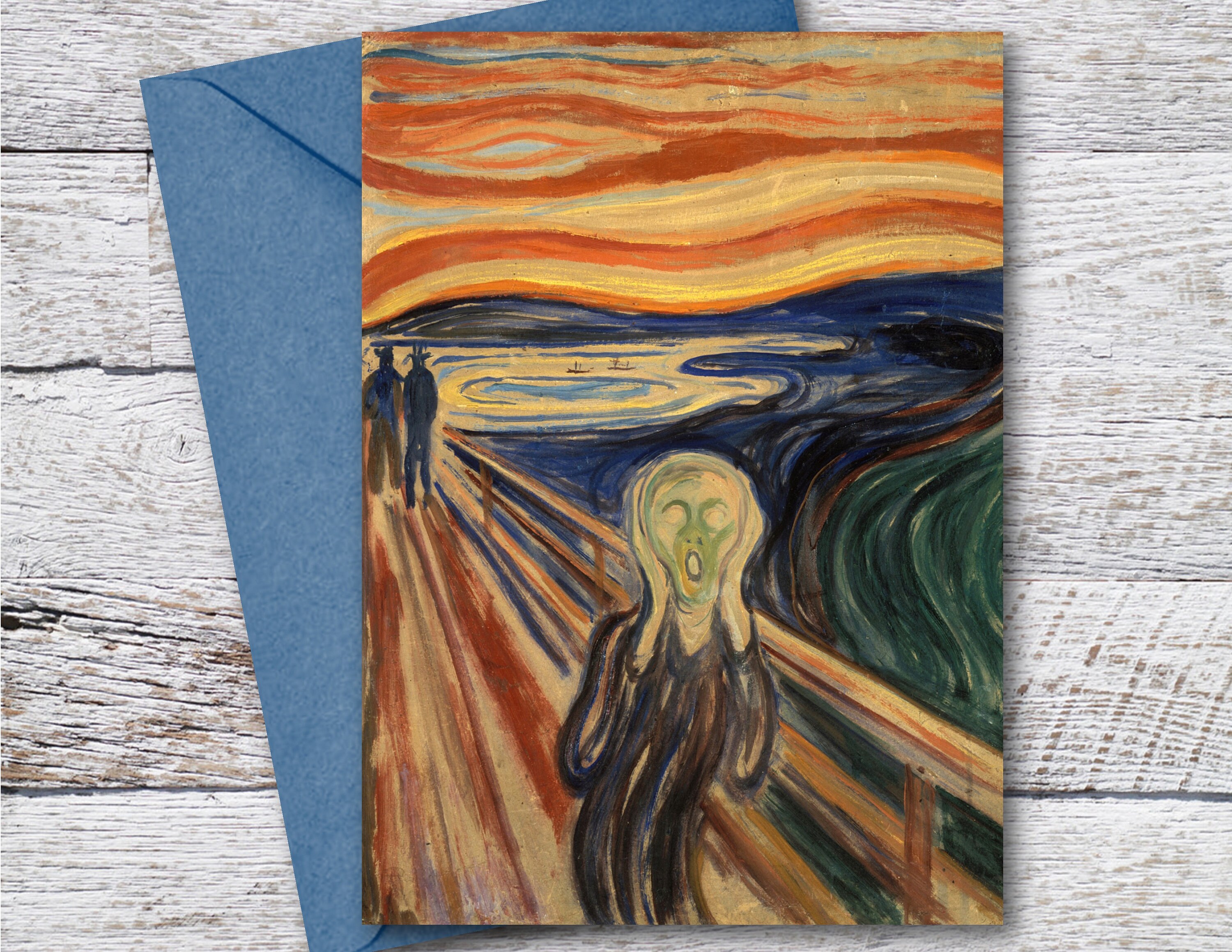 The Scream by Edvard Munch, Printable Blank Greeting Card of Famous ...