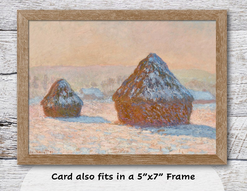 Wheatstacks by Monet, Printable Greeting Card of Famous Monet Oil ...