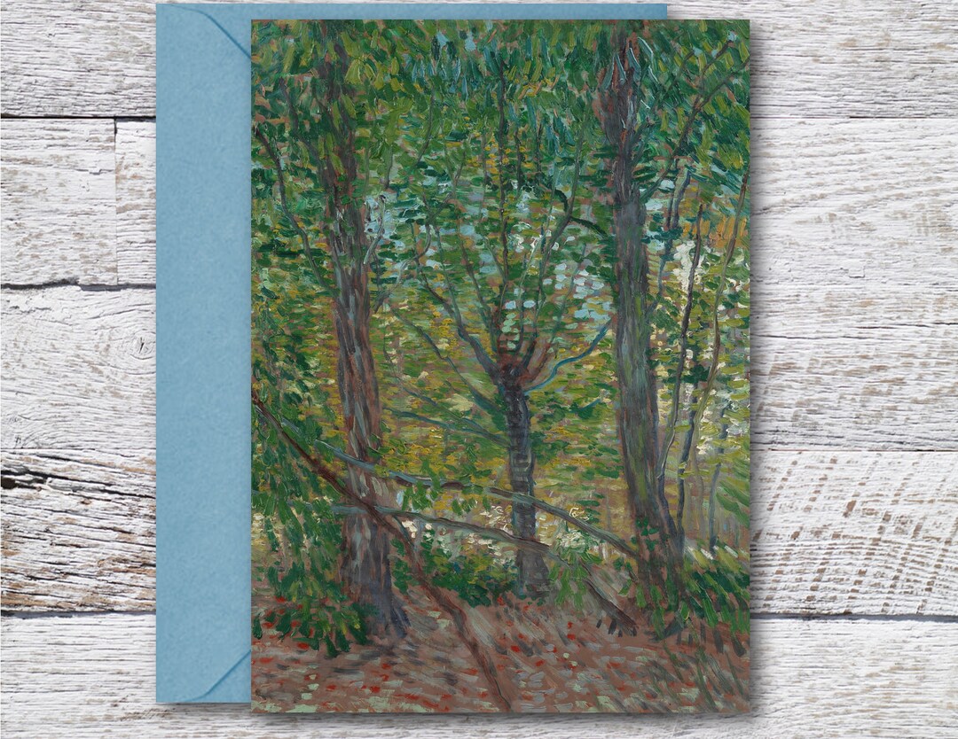 Trees by Van Gogh, Printable Blank Greeting Card of Famous Van Gogh ...