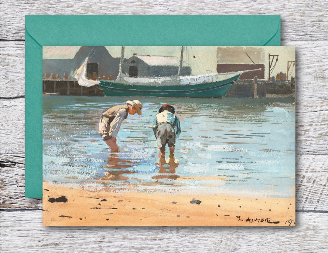 Boys Wading by Winslow Homer, Printable Greeting Card of Famous Homer ...