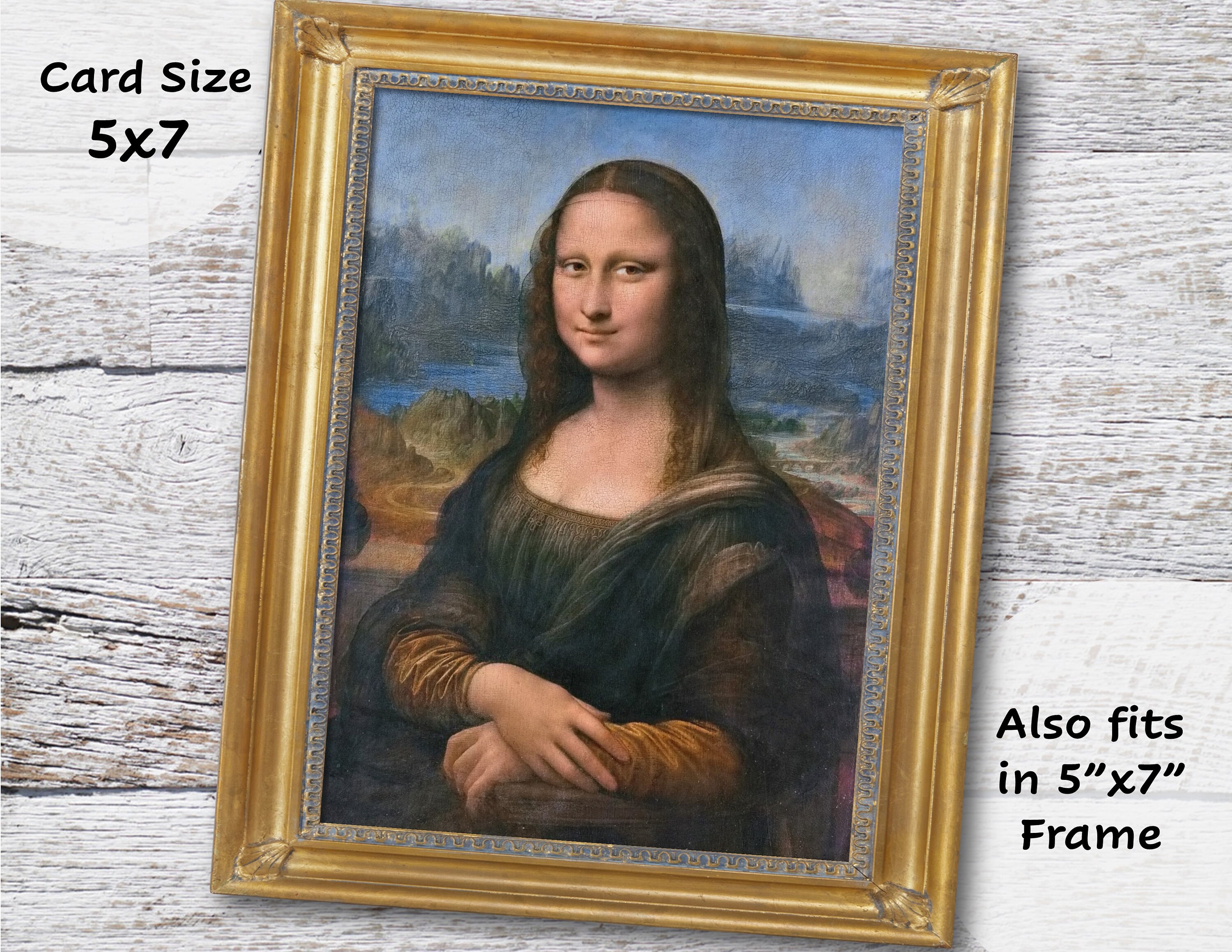 The Mona Lisa by Leonardo Da Vinci, Printable Greeting Card of Famous ...