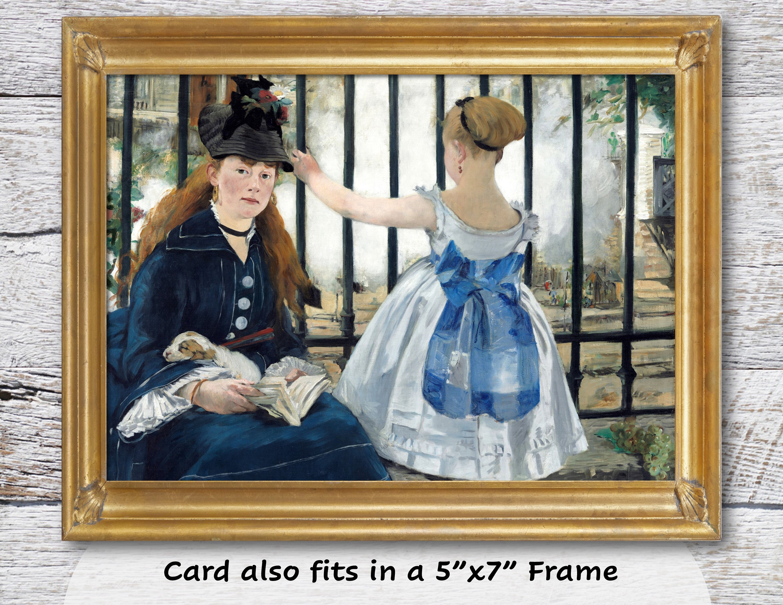 The Railway by Manet, Printable Fine Art Card of Famous Oil Painting, Blank Card of Masterpiece ...