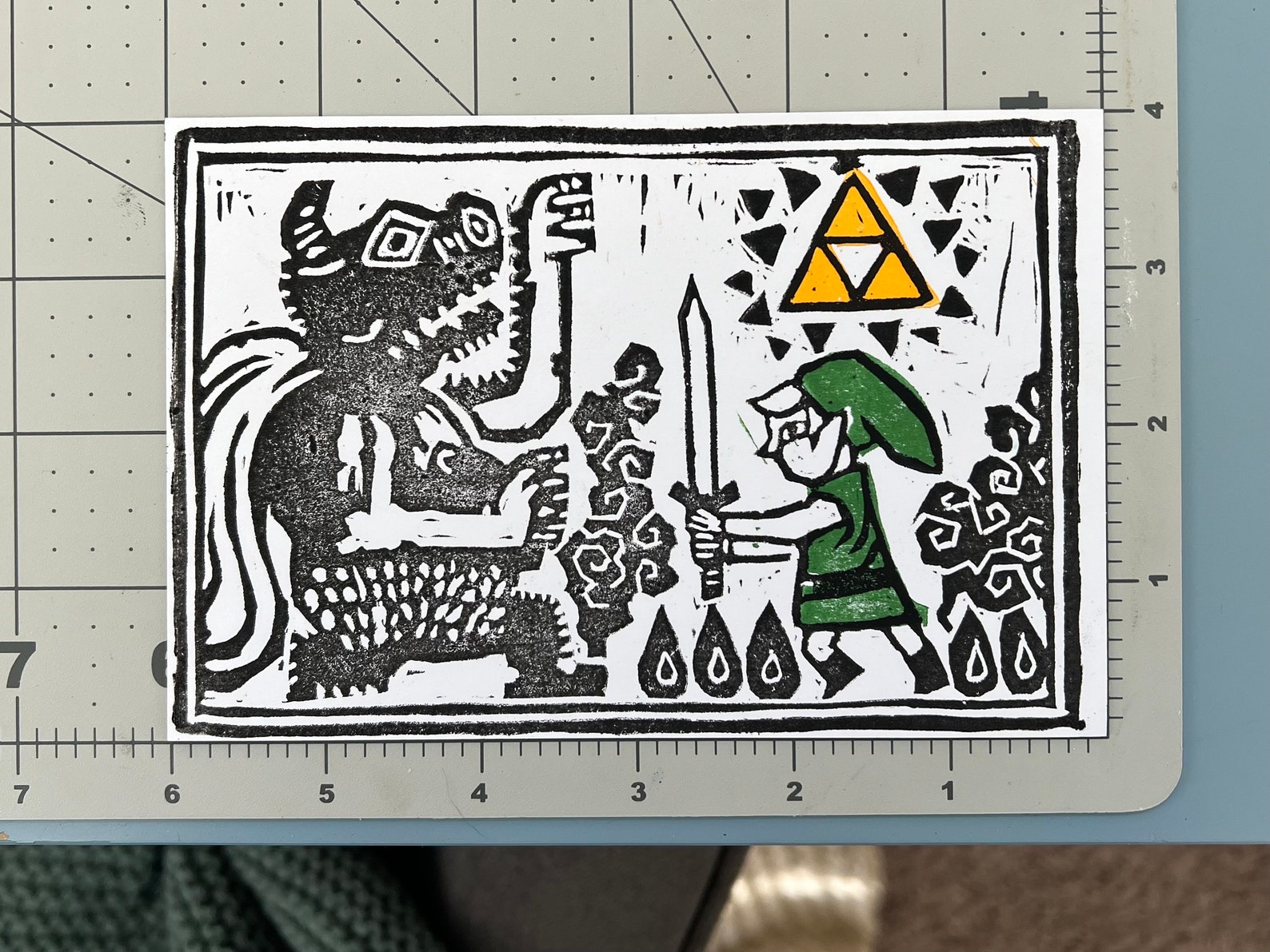 Handmade Zelda Wind Waker Postcard Print, Zelda Hand-printed Linocut ...