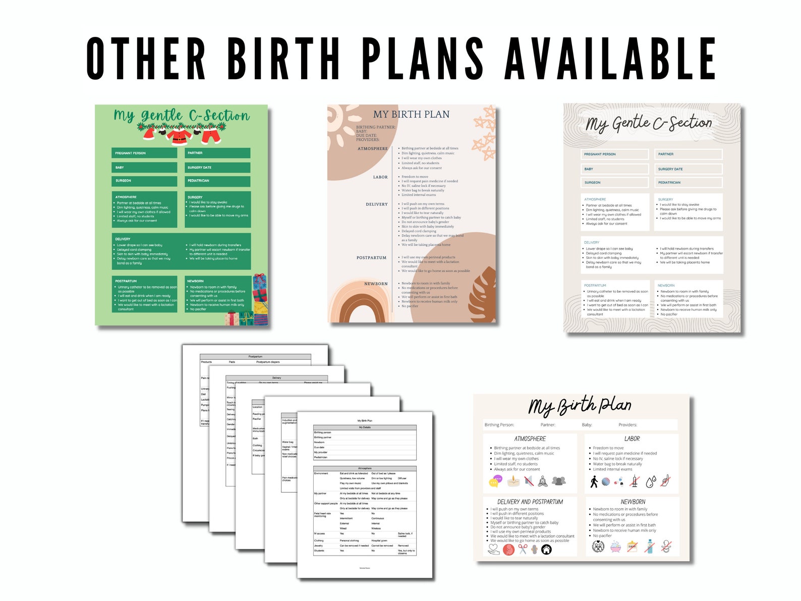 Editable Gentle C-section Birth Plan Canva Template, Customize Your ...