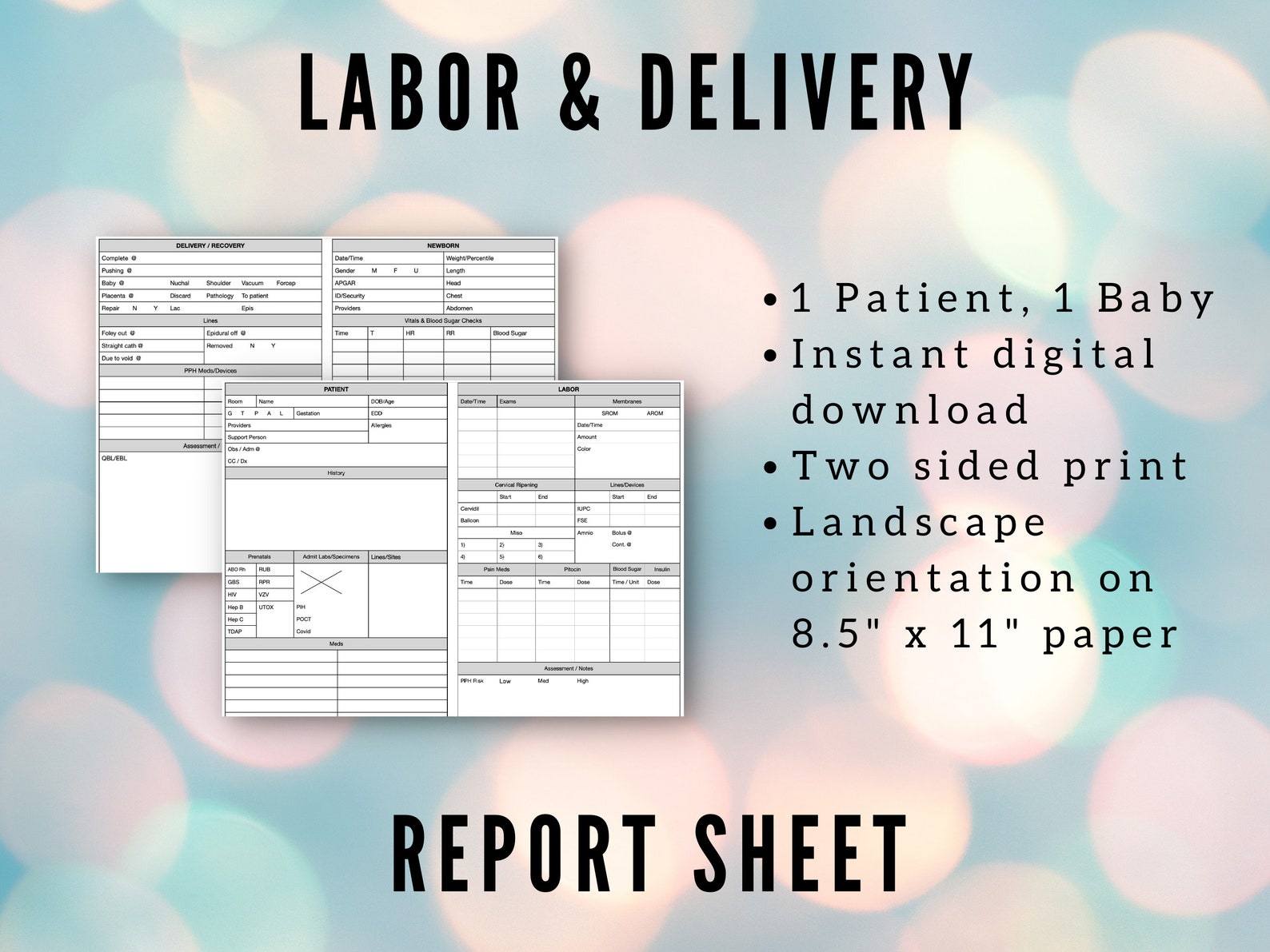 Labor and Delivery Nurse Report Sheet OB Nurse Brain LDRP - Etsy Canada