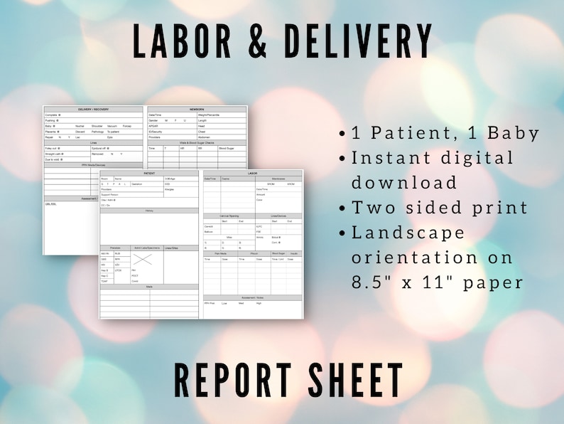 Labor and Delivery Nurse Report Sheet, OB Nurse Brain, LDRP Handoff ...