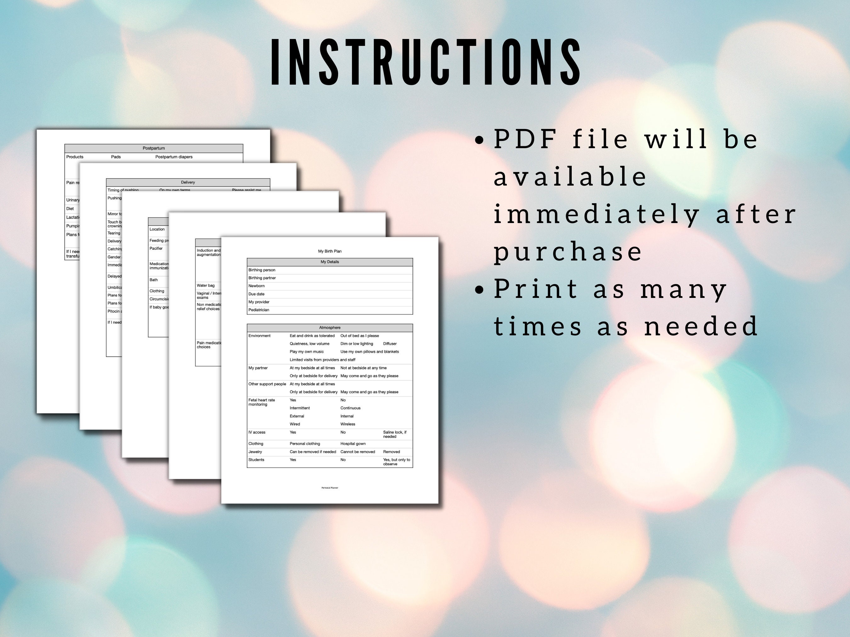 Inclusive Birth Plan Template, Every Body's Birth Plan, Gender Neutral ...