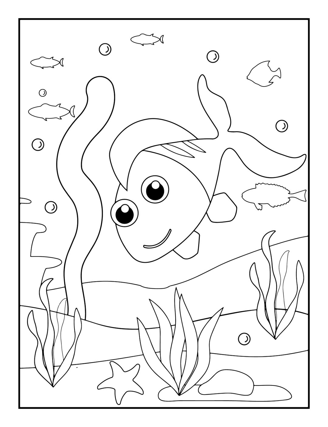 30 Ocean Animals Fish Coloring Pages! - Fish Octopus Crab Turtle ...