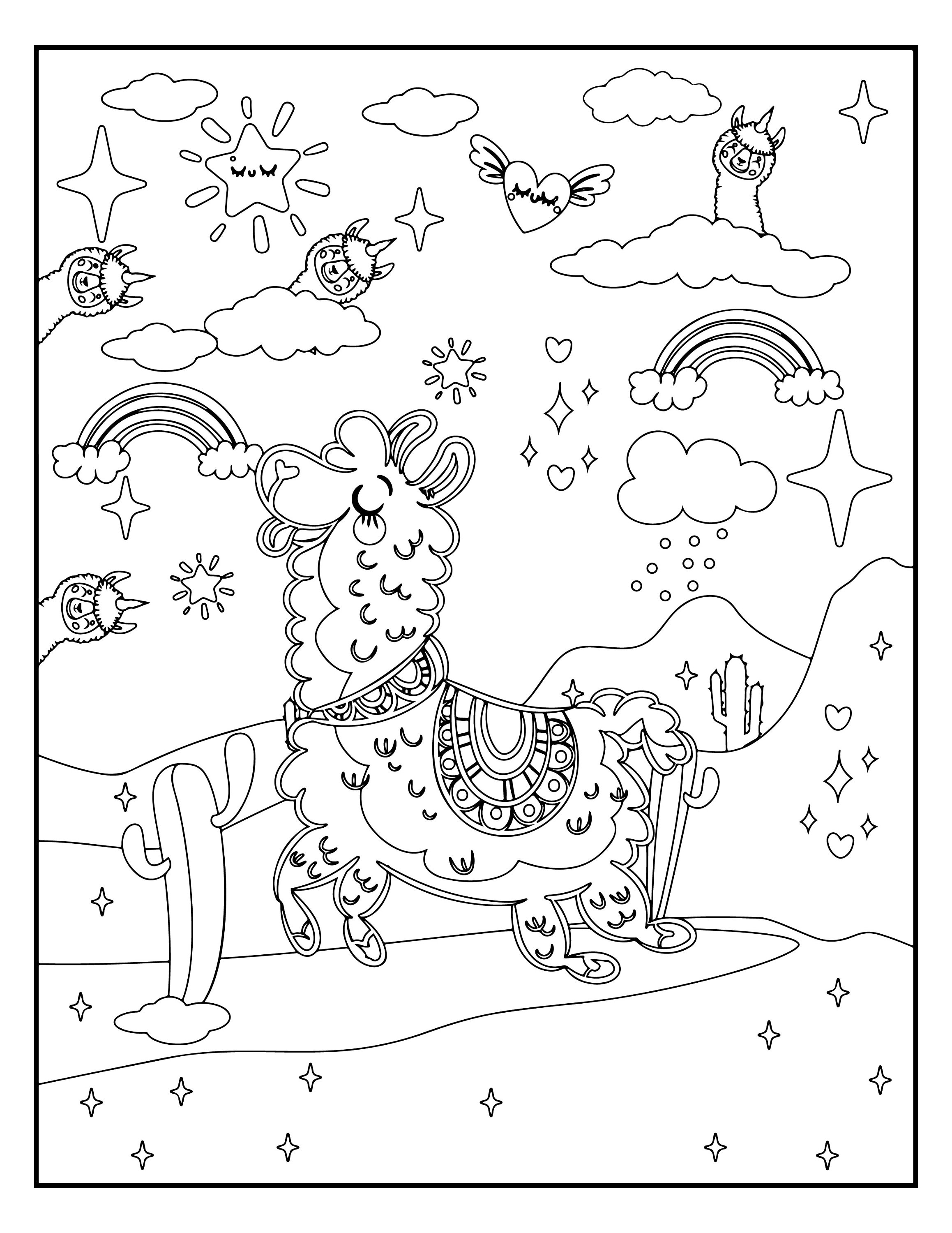30 Llama Coloring Pages! - Llama Printable Book - Digital Download ...