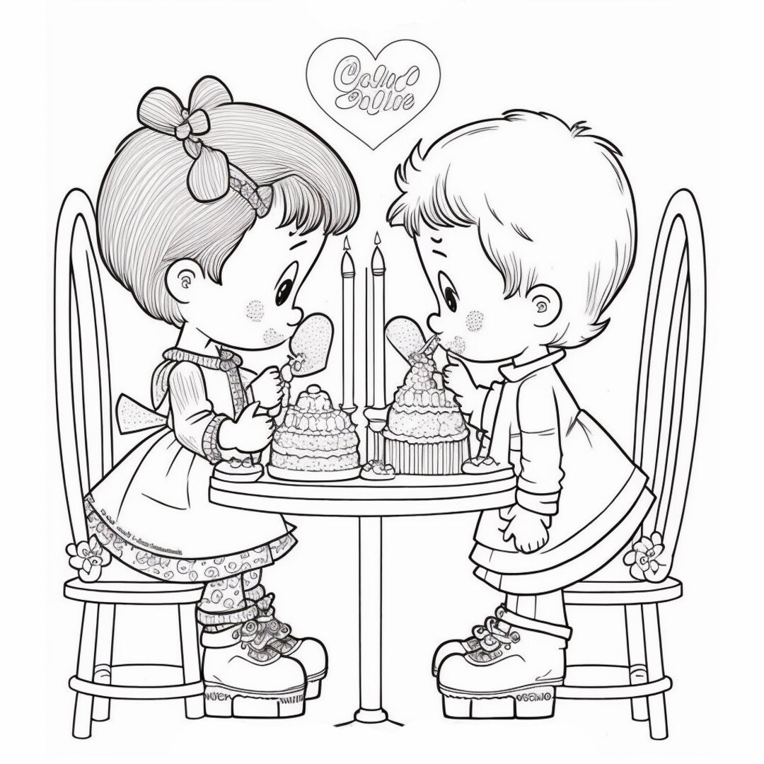 18 Valentine's Day Coloring Pages! - Vintage Old-fashioned Cute Kid ...