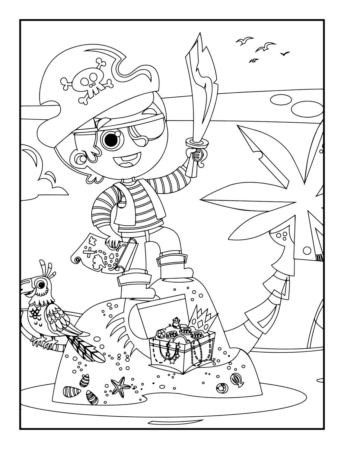 30 Pirate Coloring Pages! - Girl and Boy Kids Pirate Printable Book ...