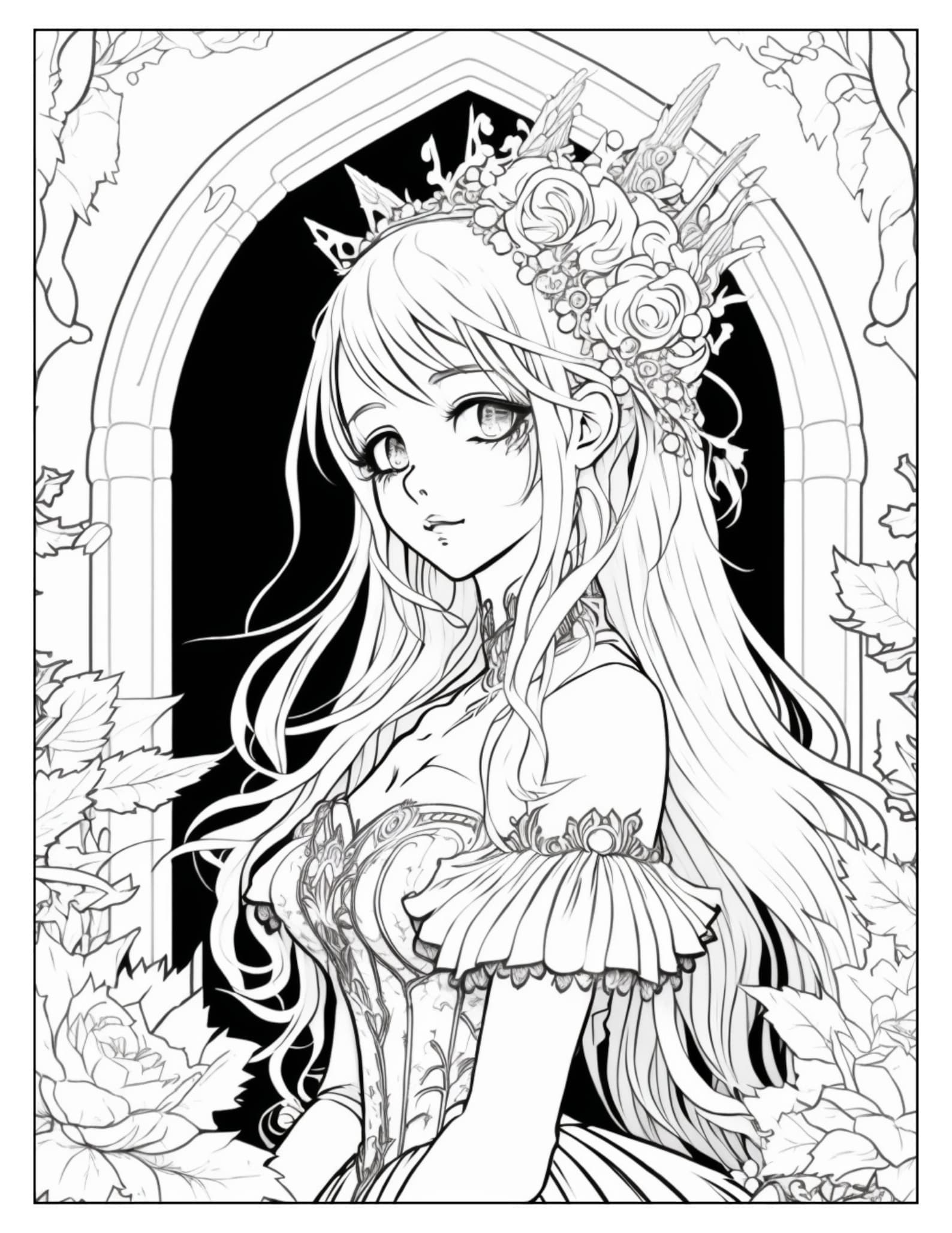 23 Adult Grayscale Gothic Girl Coloring Pages! - Printable Book ...