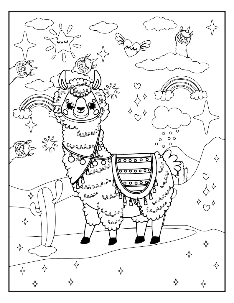 30 Llama Coloring Pages! - Llama Printable Book - Digital Download ...