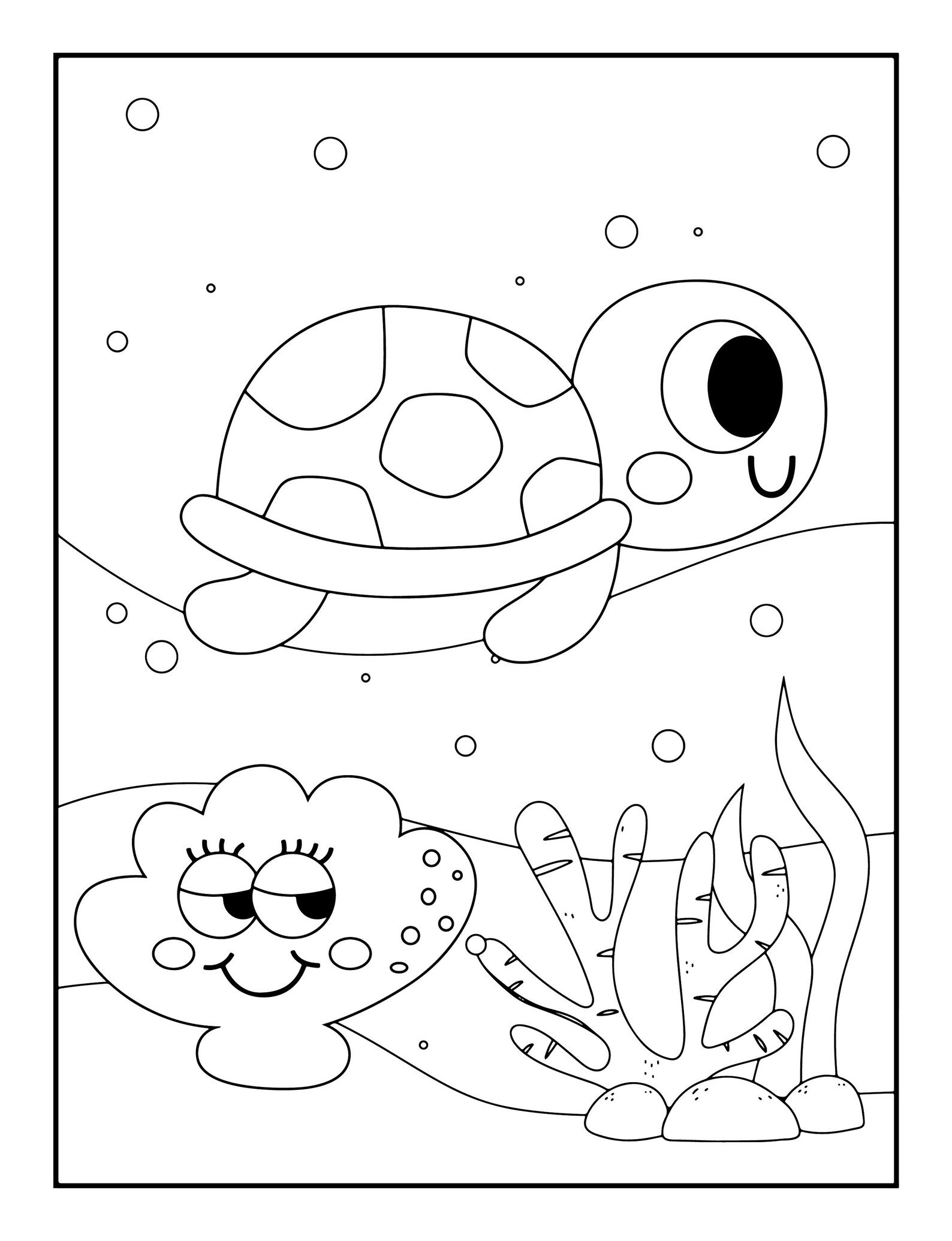 30 Ocean Animals Fish Coloring Pages! - Fish Octopus Crab Turtle ...
