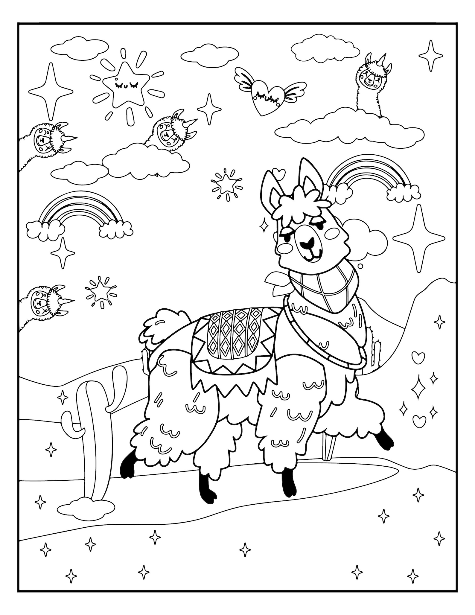 30 Llama Coloring Pages! - Llama Printable Book - Digital Download ...