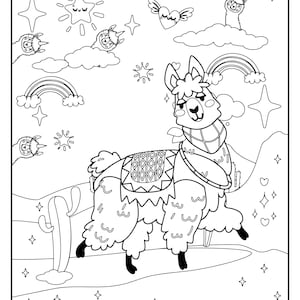 30 Llama Coloring Pages! - Llama Printable Book - Digital Download ...
