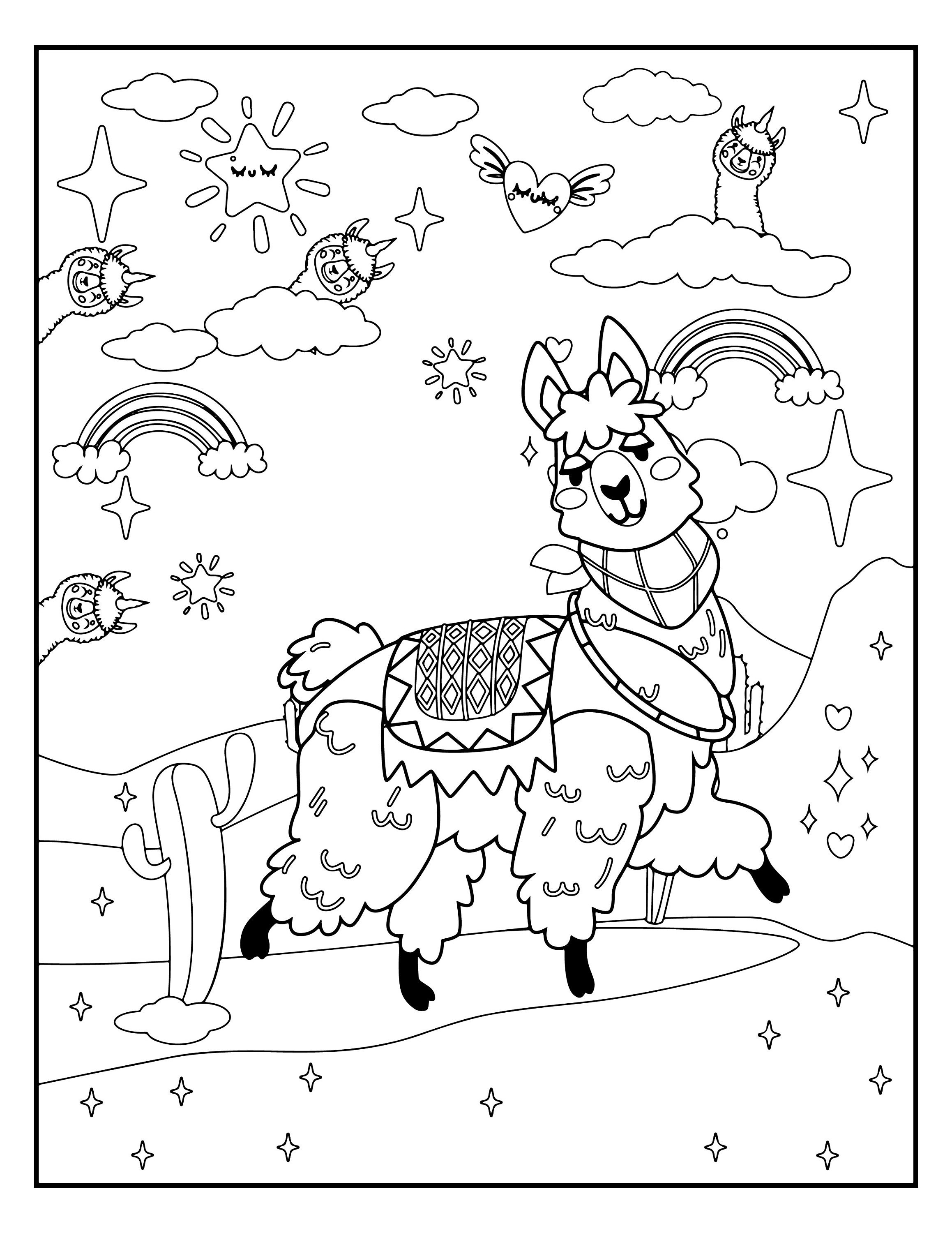 30 Llama Coloring Pages! - Llama Printable Book - Digital Download ...