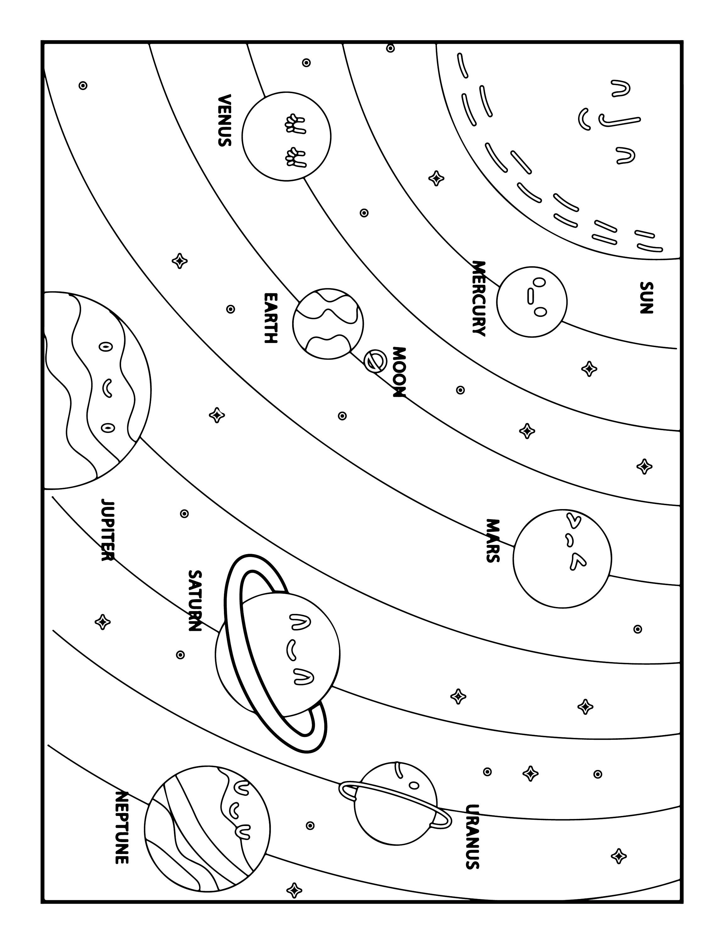 Solar System Color By Number