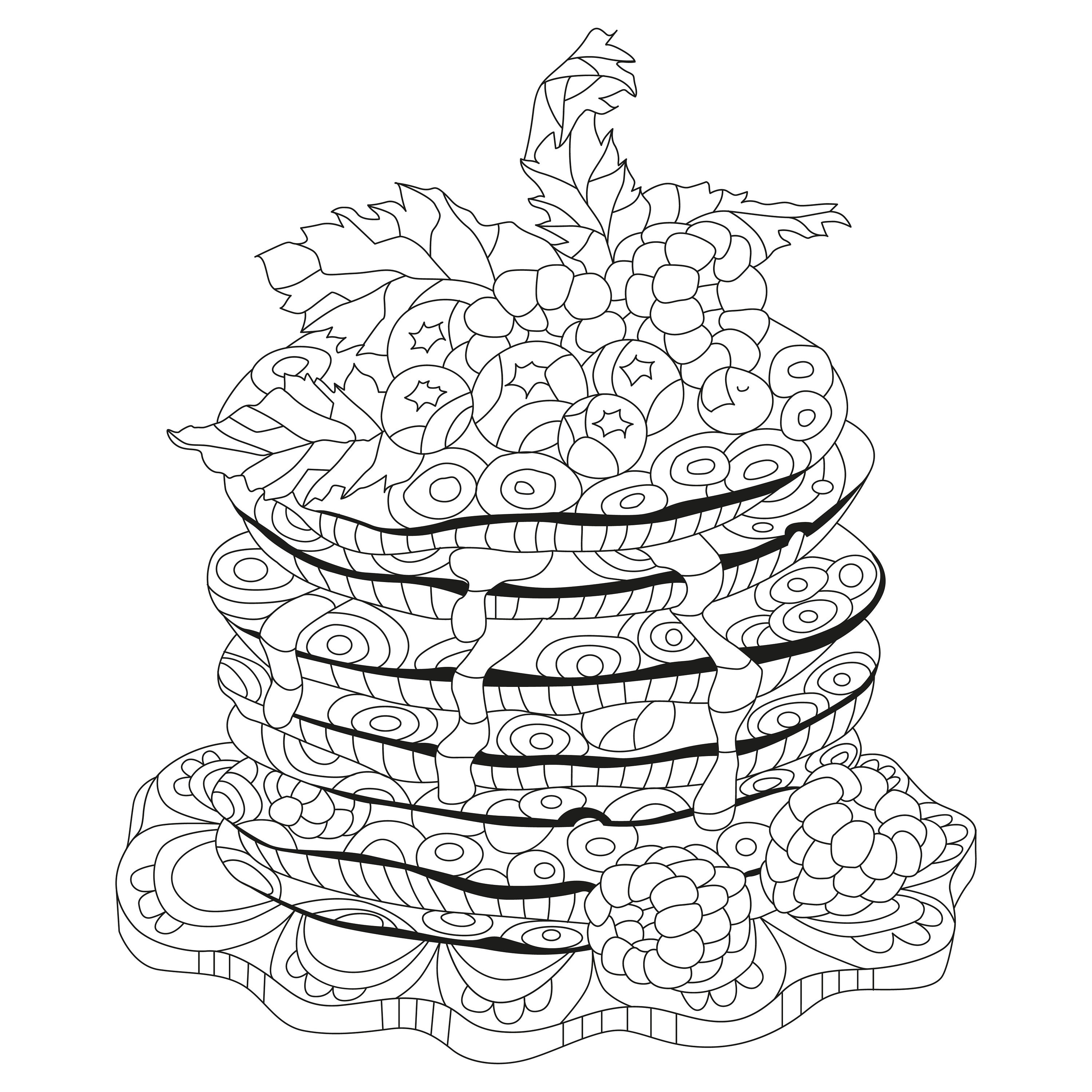 11 Dessert Coloring Pages for Adults! - Cupcake Cake Lollipop Pancake ...