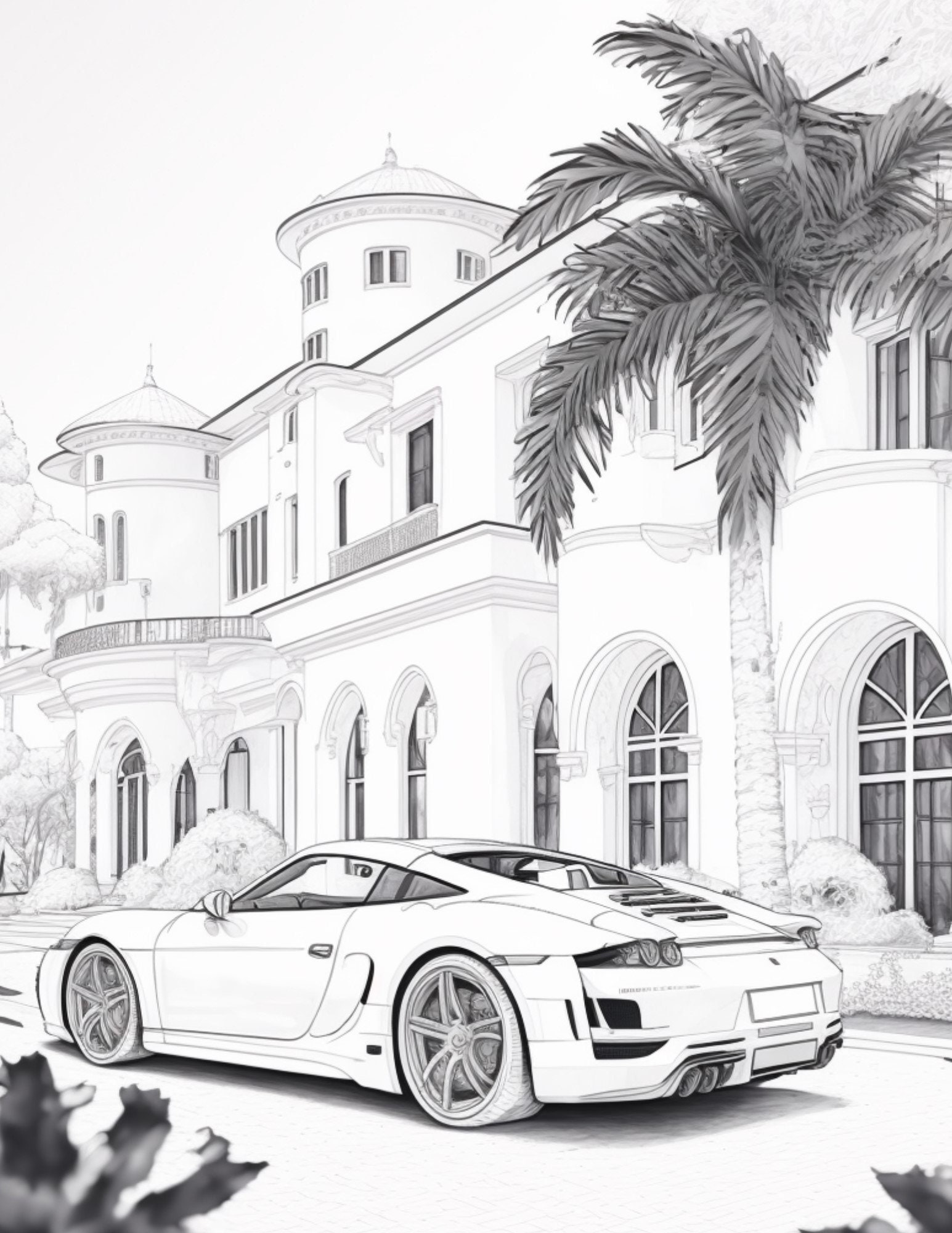 Book1 - 27 Adult Grayscale Coloring Pages - Gorgeous European Houses ...