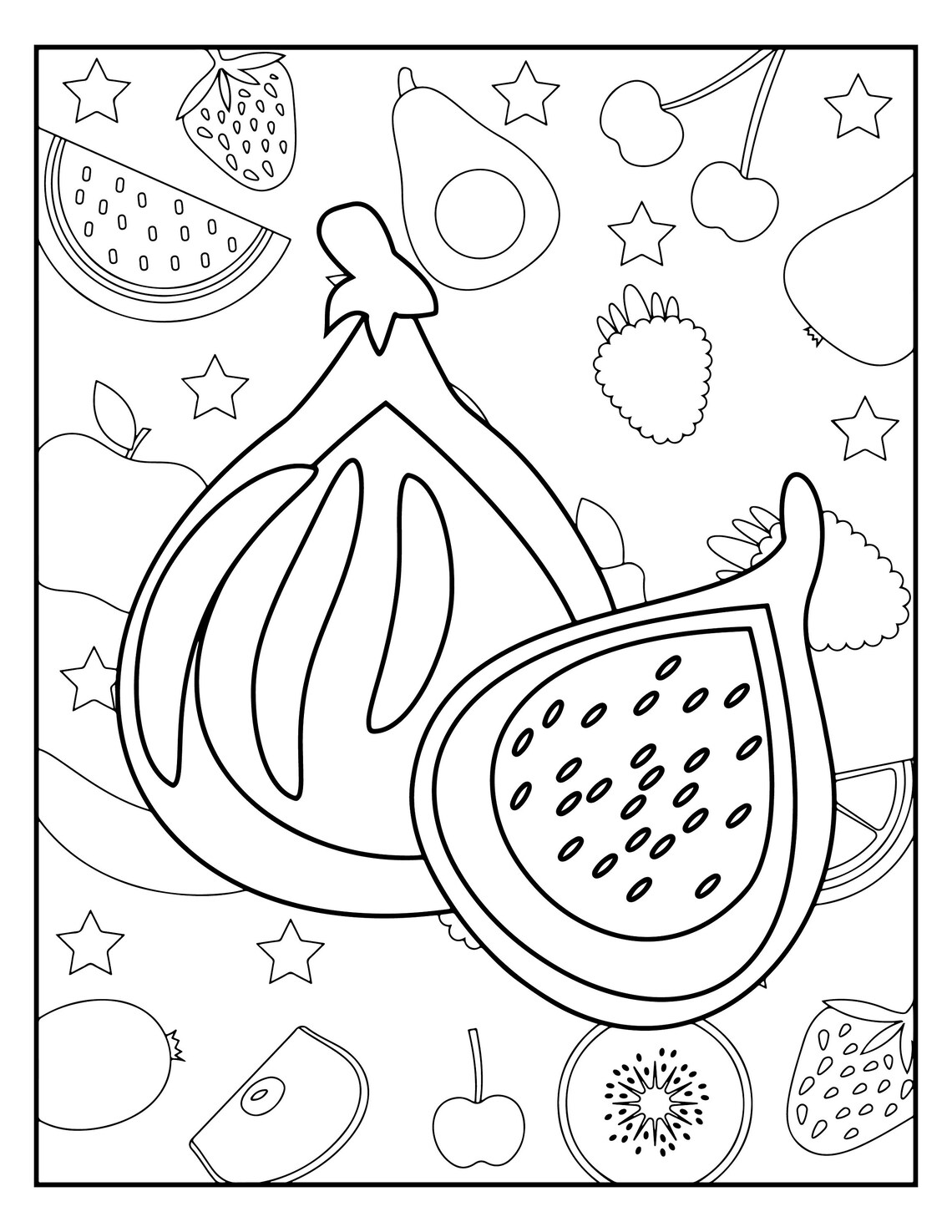 30 Fruits and Vegetables Coloring Pages! - Fruits and Vegetables ...
