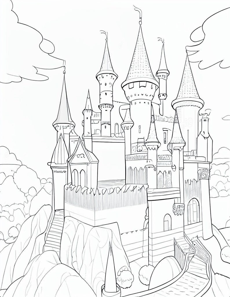 Book2 - 26 Princess Castle Coloring Pages! - Princess Castle Printable ...