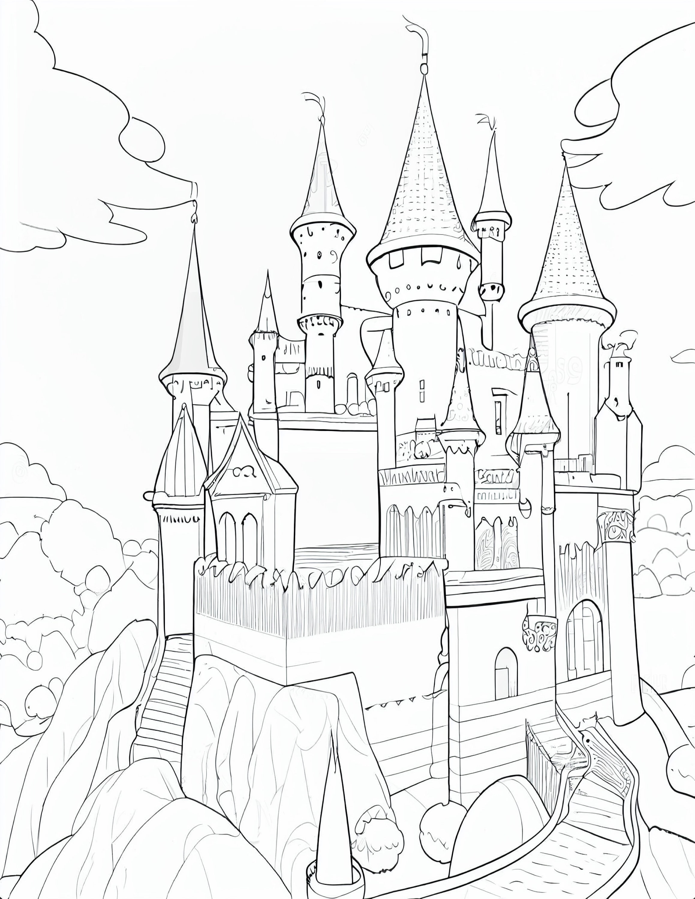 Book2 - 26 Princess Castle Coloring Pages! - Princess Castle Printable ...