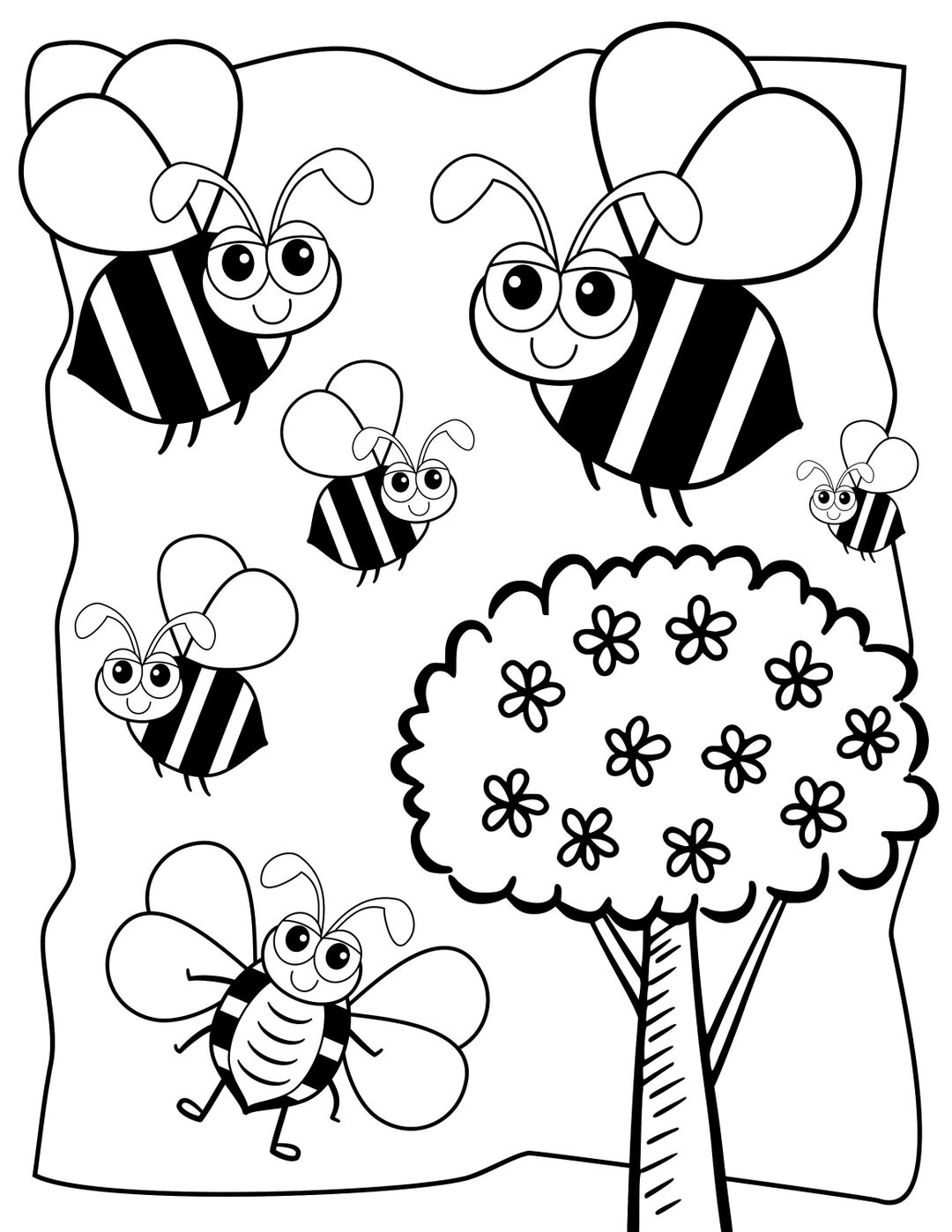 16 Smiley Face Flowers and Bugs Coloring Pages! - Ladybug Dragonfly Bee ...