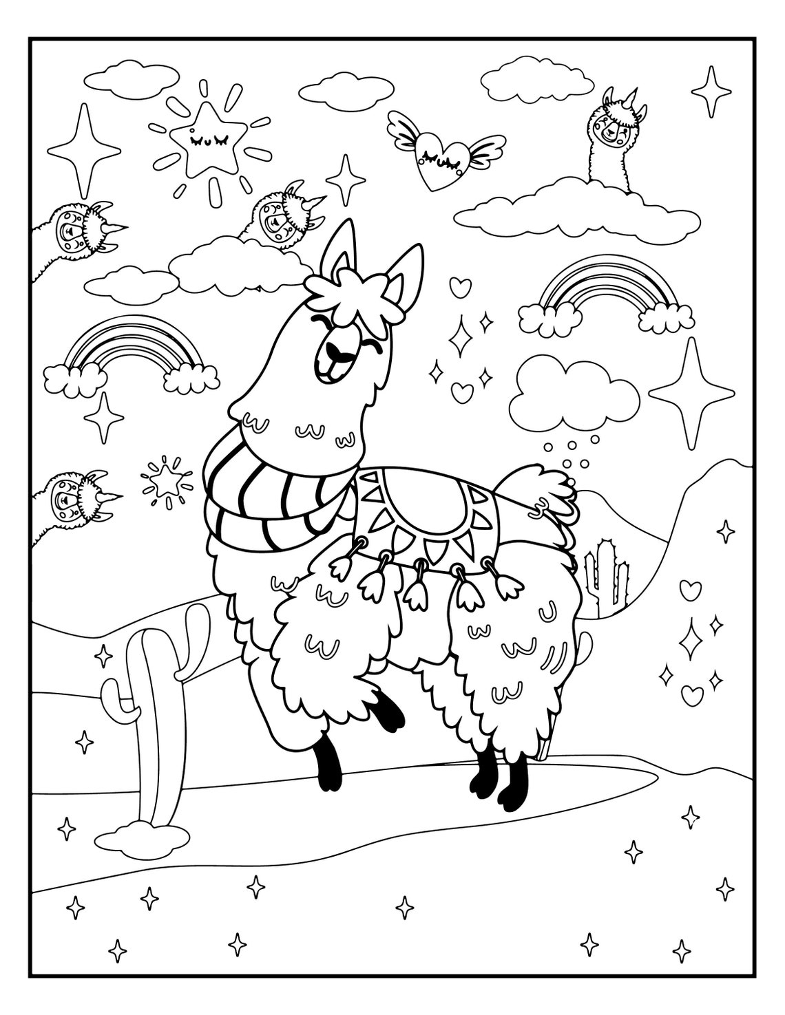 30 Llama Coloring Pages! - Llama Printable Book - Digital Download ...