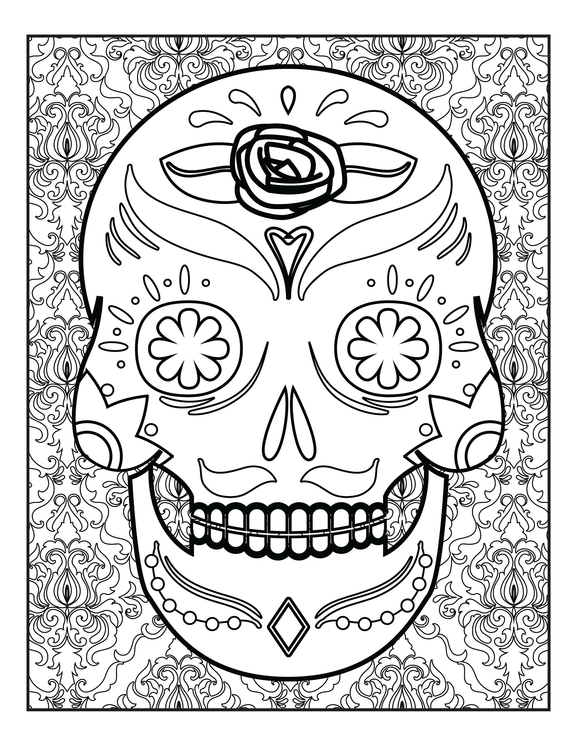 70 Page Skull and Face Mask Printable Pages - Skull Coloring Book ...