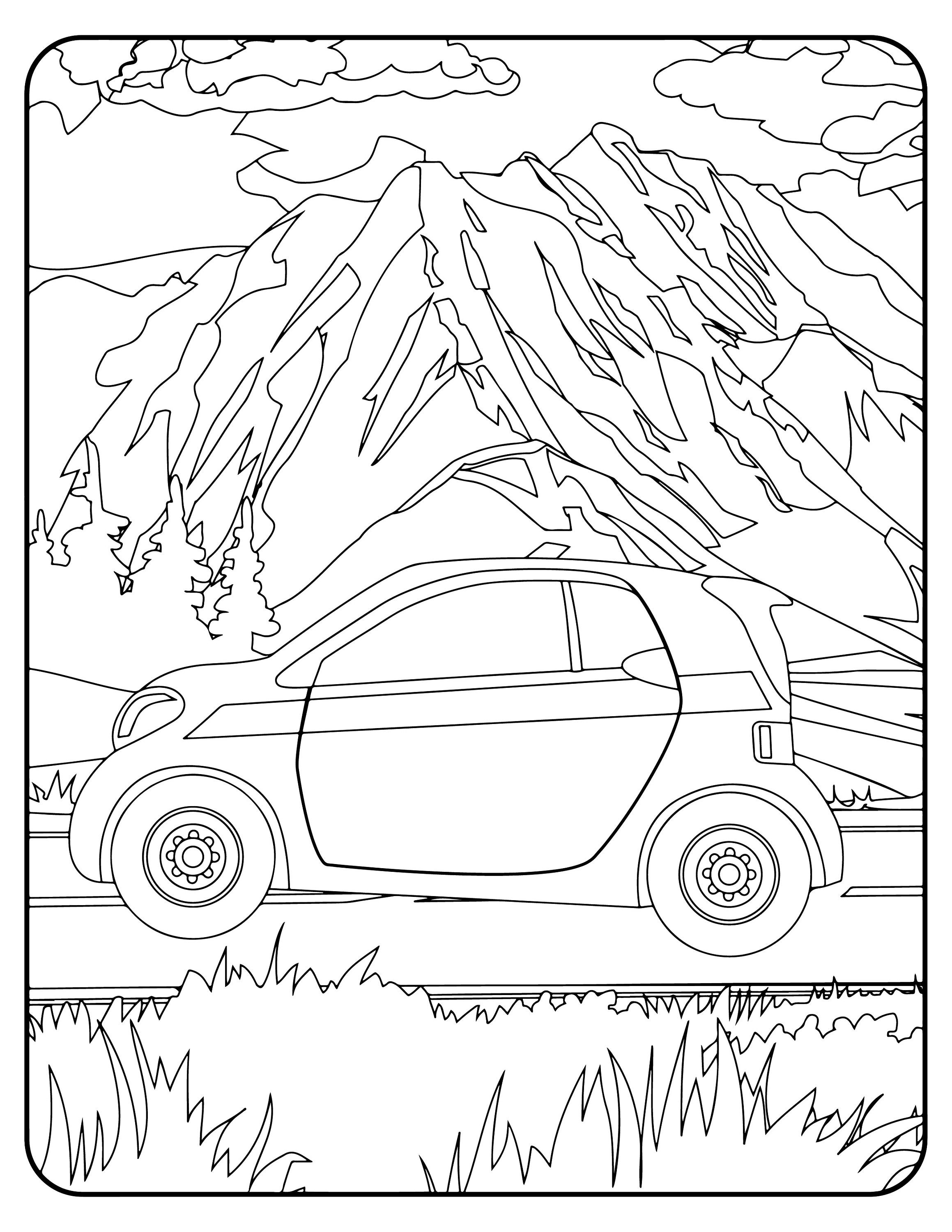 20 Vehicles Cars Trucks Coloring Pages! - 18-wheelers Printable Book ...