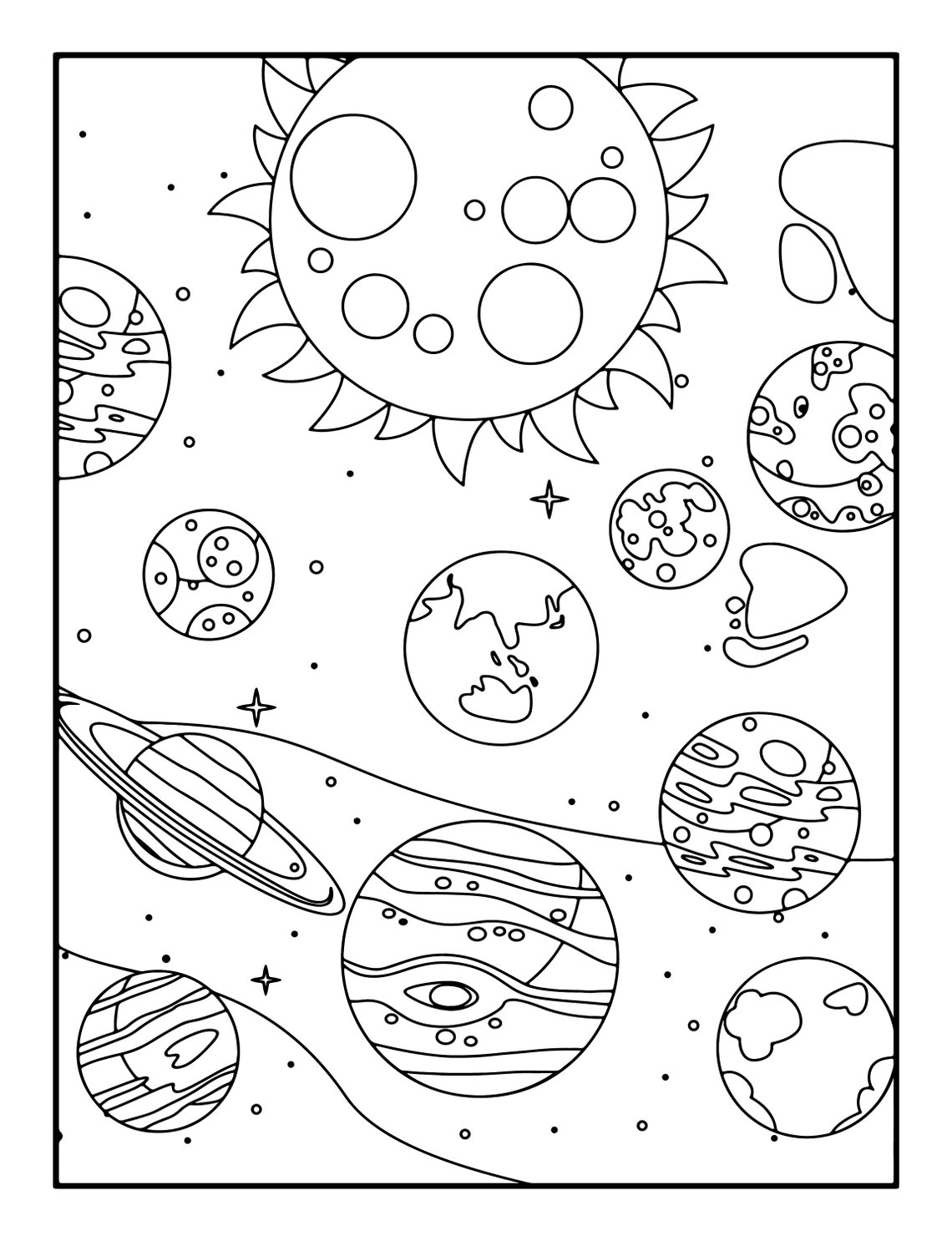 25 Space Coloring Pages! Planet Printable Book - Kids Coloring Pages ...