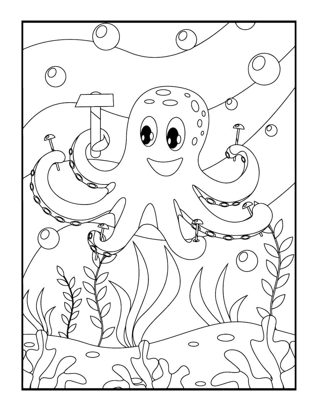 18 Ocean Animals Fish Coloring Pages! - Fish Octopus Crab Turtle ...