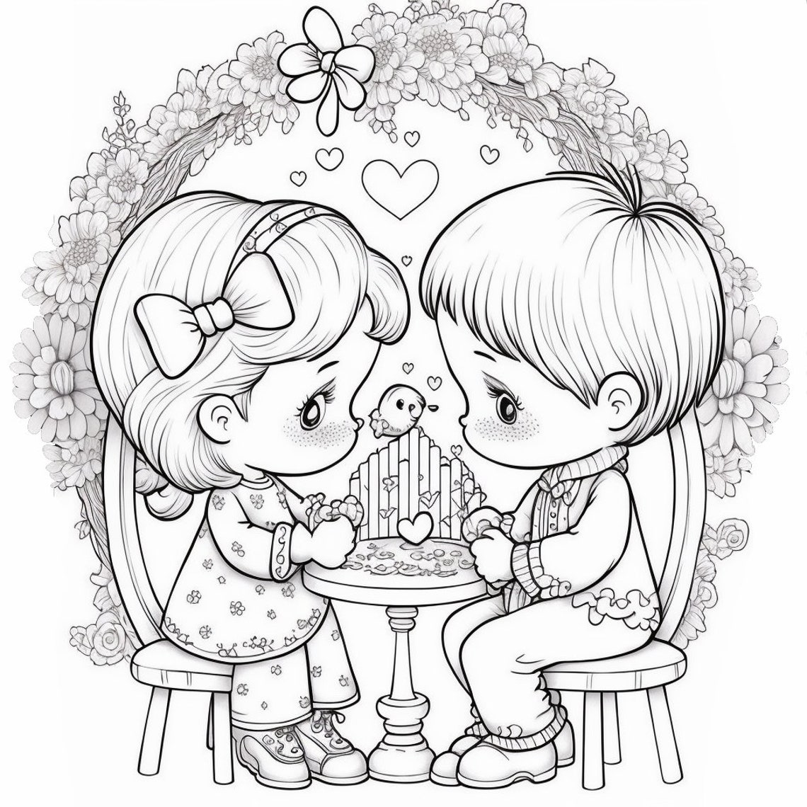 18 Valentine's Day Coloring Pages! - Vintage Old-fashioned Cute Kid ...