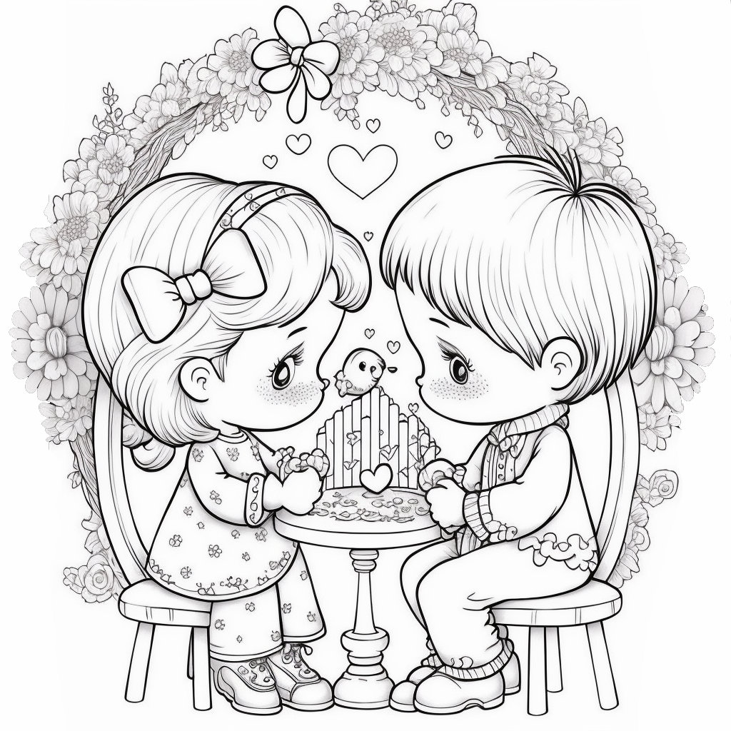 18 Valentine's Day Coloring Pages! - Vintage Old-fashioned Cute Kid ...