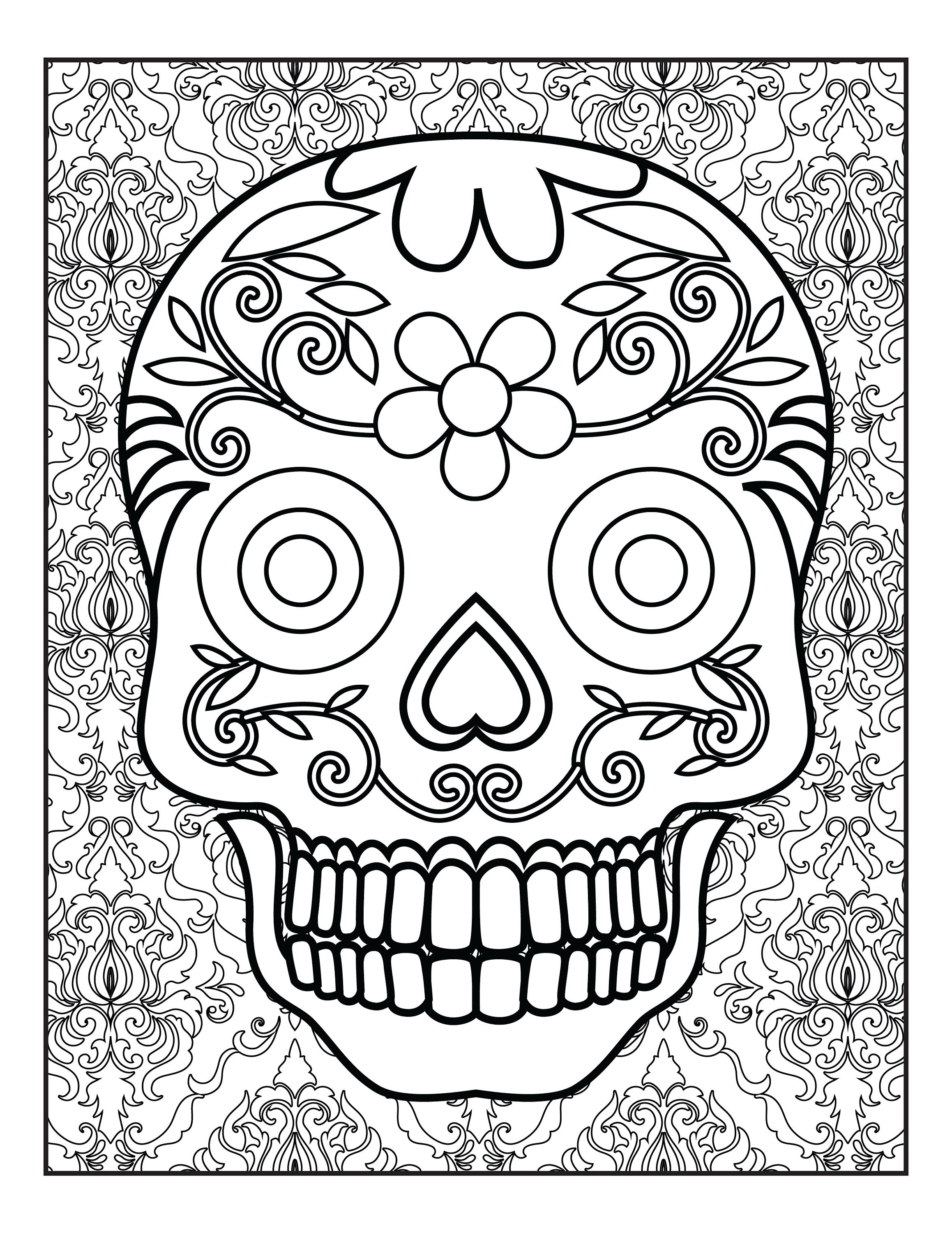 70 Page Skull and Face Mask Printable Pages - Skull Coloring Book ...