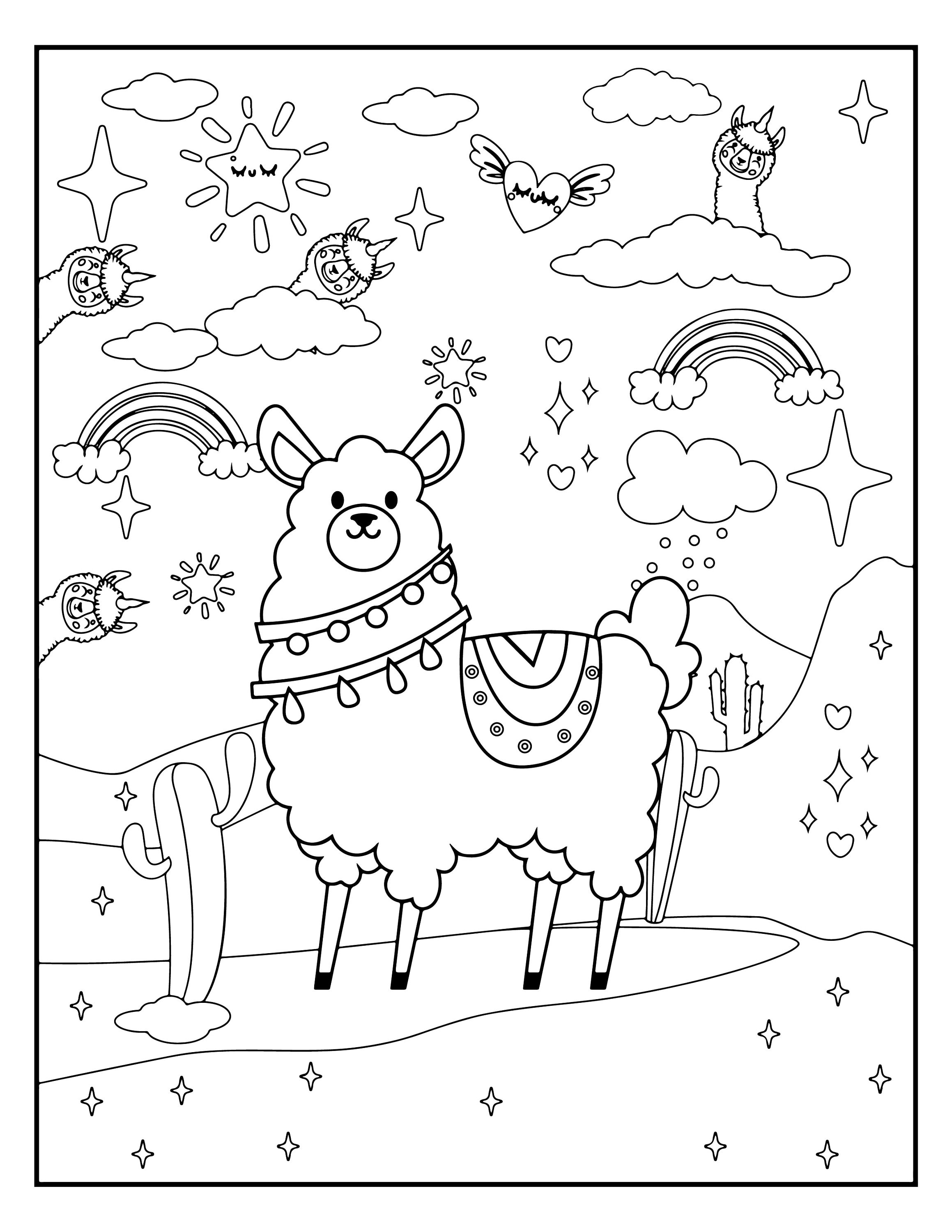 30 Llama Coloring Pages! - Llama Printable Book - Digital Download ...