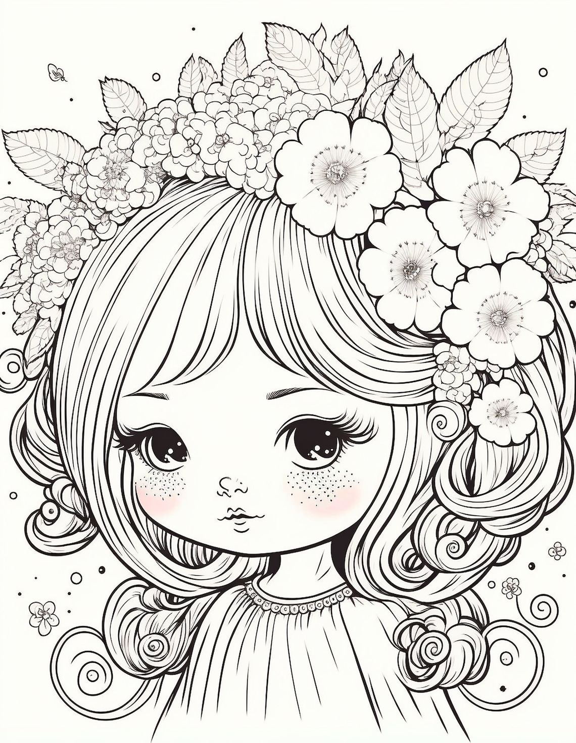 9 Beautiful Girls With Flowers Coloring Pages! - Girl Printable Book ...