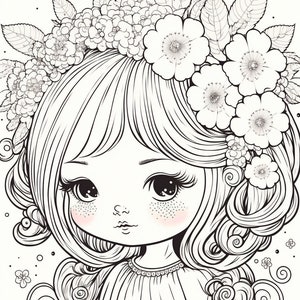 9 Beautiful Girls With Flowers Coloring Pages! - Girl Printable Book ...