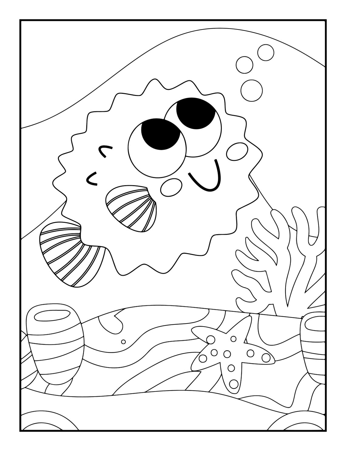 30 Ocean Animals Fish Coloring Pages! - Fish Octopus Crab Turtle ...