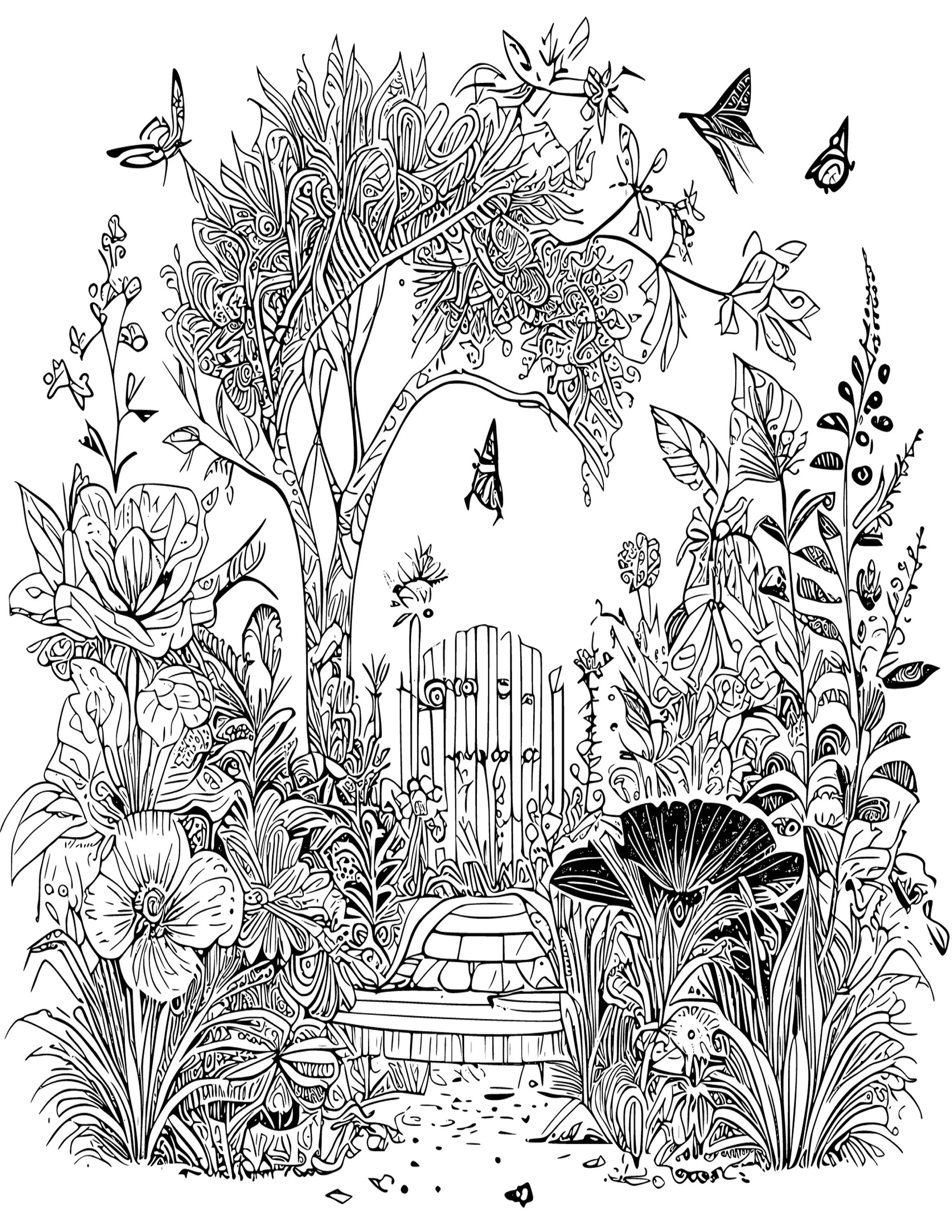 Fairy Garden Coloring Pages