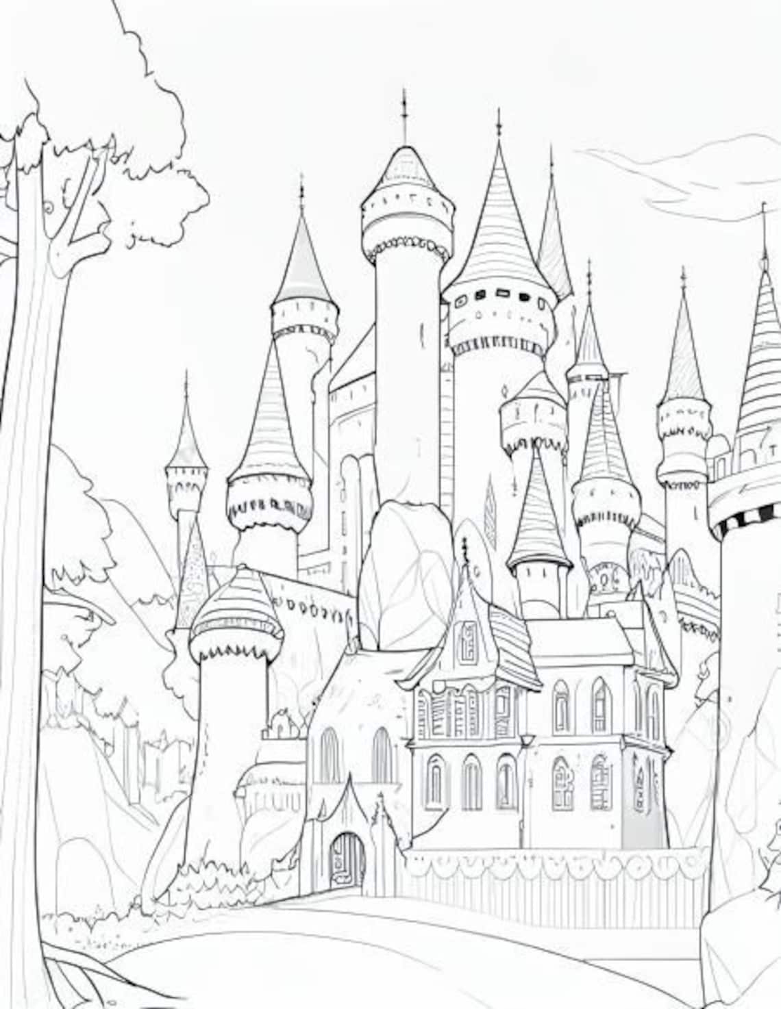 Book1 - 26 Princess Castle Coloring Pages! - Princess Castle Printable ...