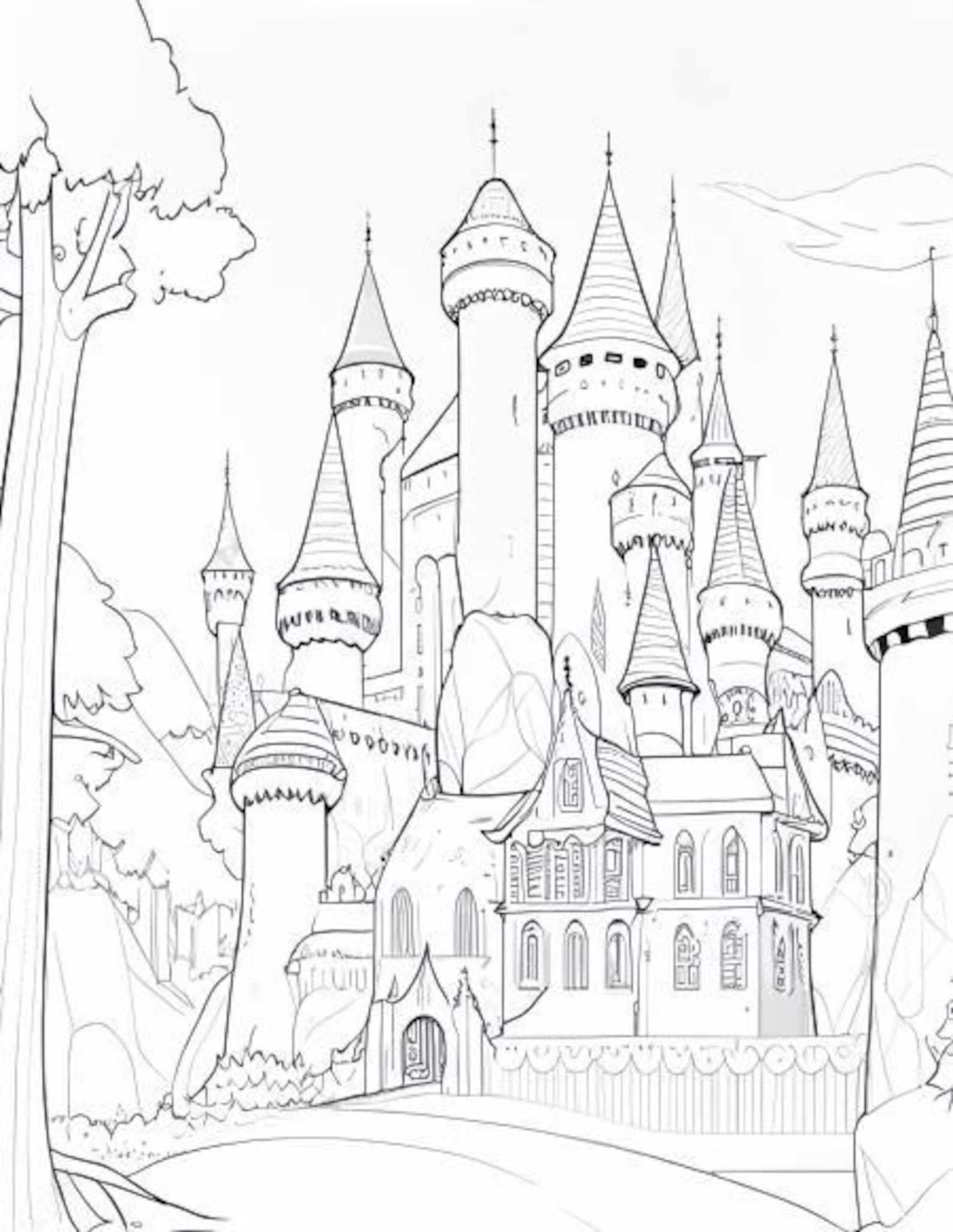 Book1 - 26 Princess Castle Coloring Pages! - Princess Castle Printable ...