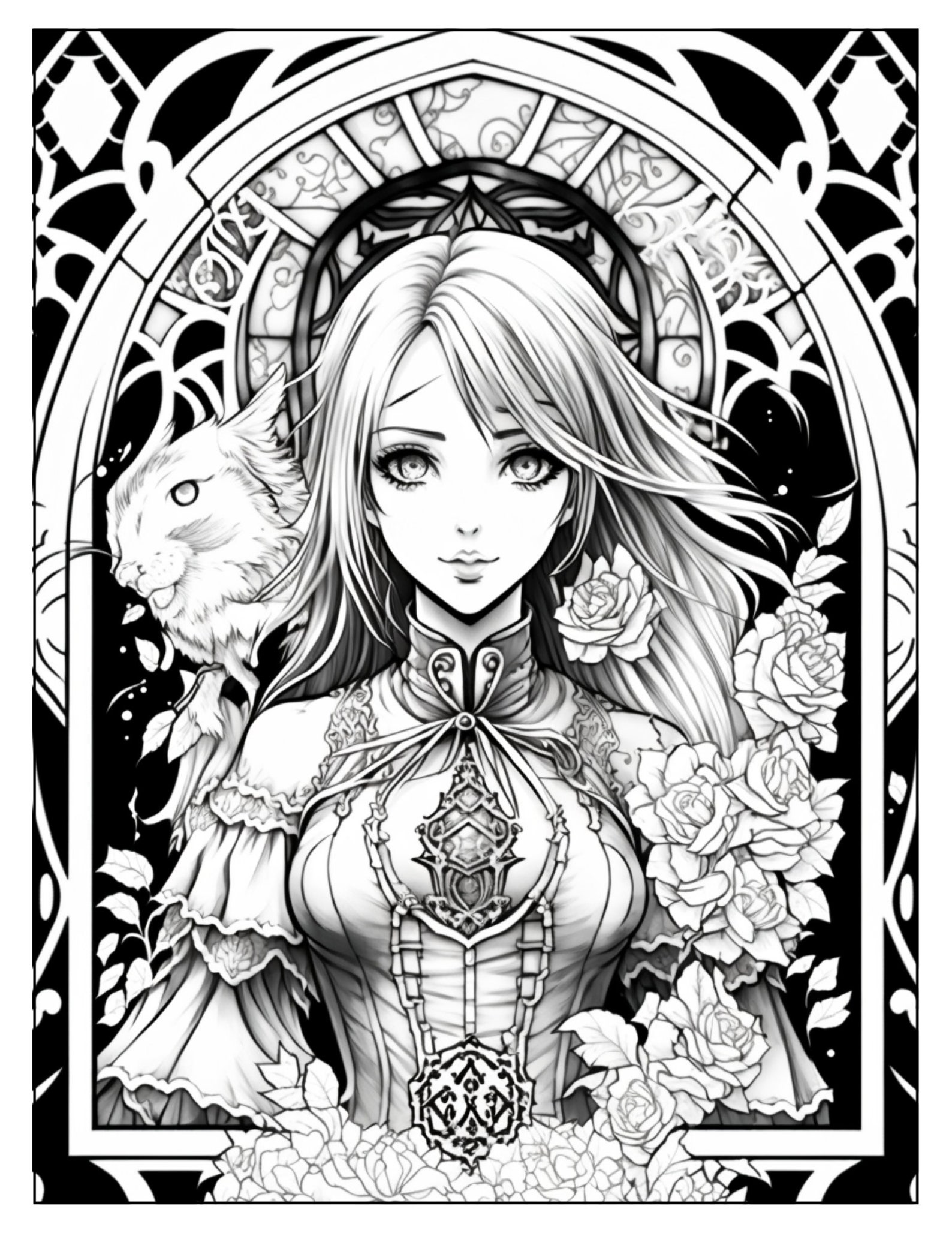 23 Adult Grayscale Gothic Girl Coloring Pages! - Printable Book ...