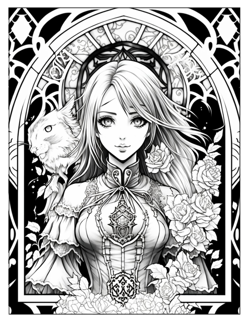 23 Adult Grayscale Gothic Girl Coloring Pages! - Printable Book ...