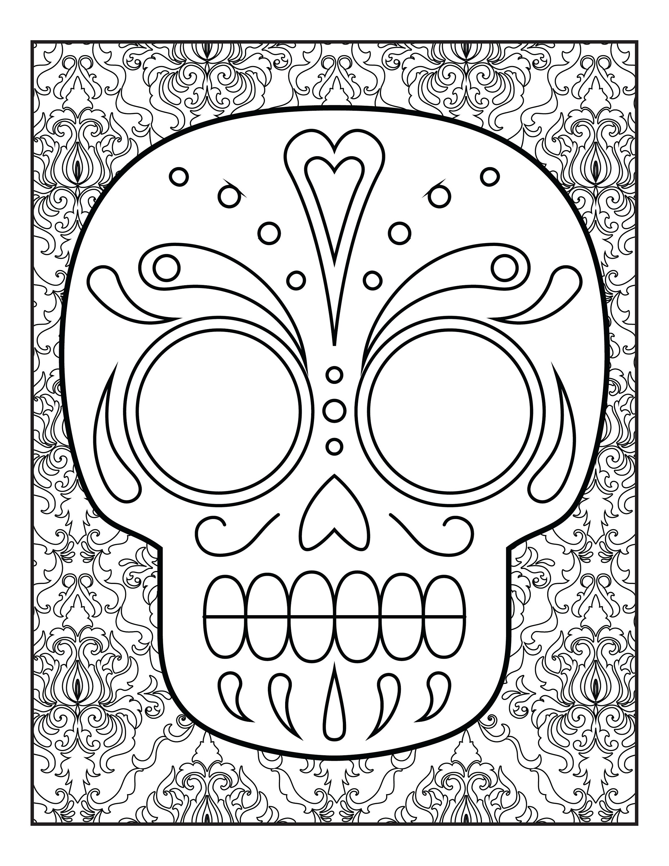 70 Page Skull and Face Mask Printable Pages - Skull Coloring Book ...