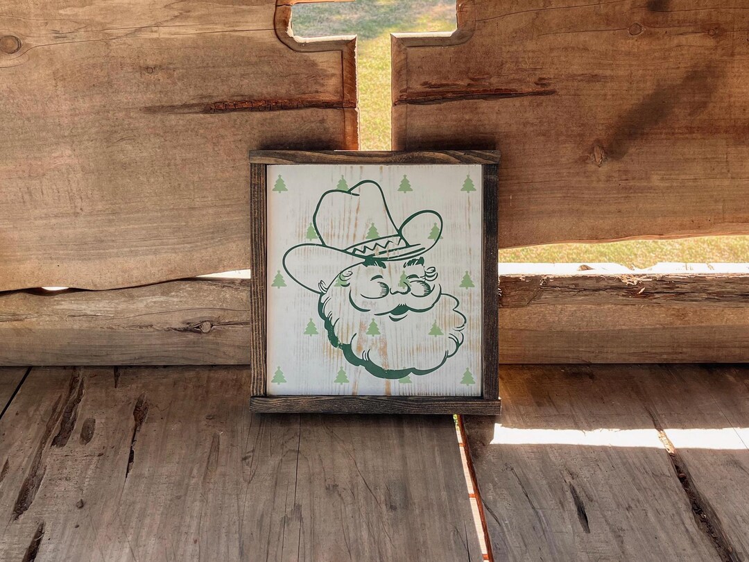 Cowboy Santa Sign | Western Sign | Western Home Decor | Western ...