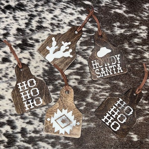 Western Christmas Ornaments | Cow Tag Ornaments | Gift Tag Ornaments ...