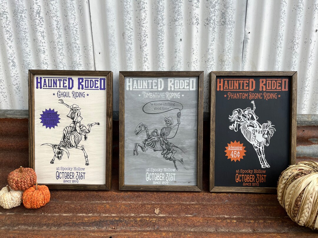 Haunted Rodeo Signs | Western Halloween Decor | Western Home Decor ...