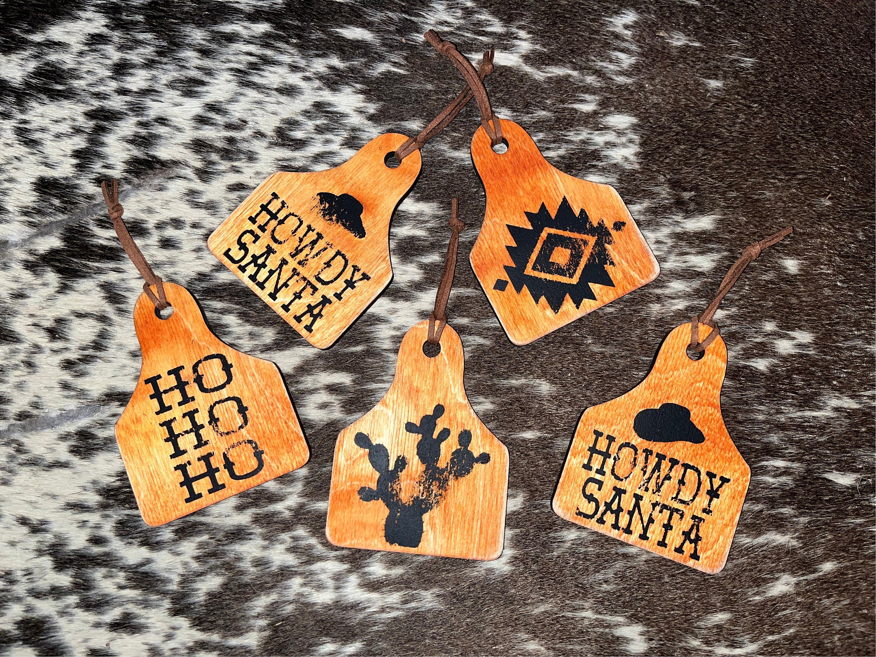 Western Christmas Ornaments | Cow Tag Ornaments | Gift Tag Ornaments ...